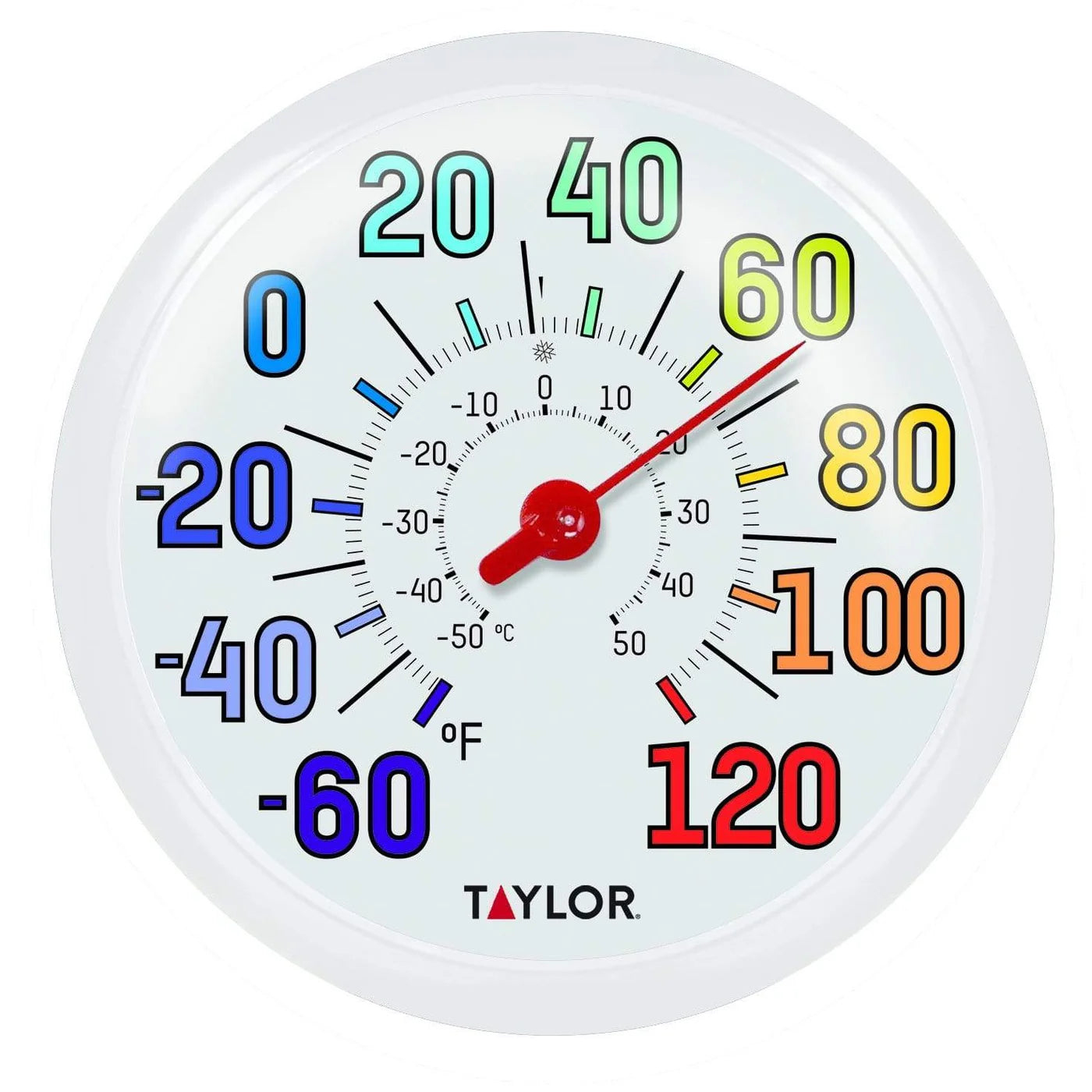 Indoor/Outdoor Dial Thermometer, 13-1/4" dial with ColorTrak design ...