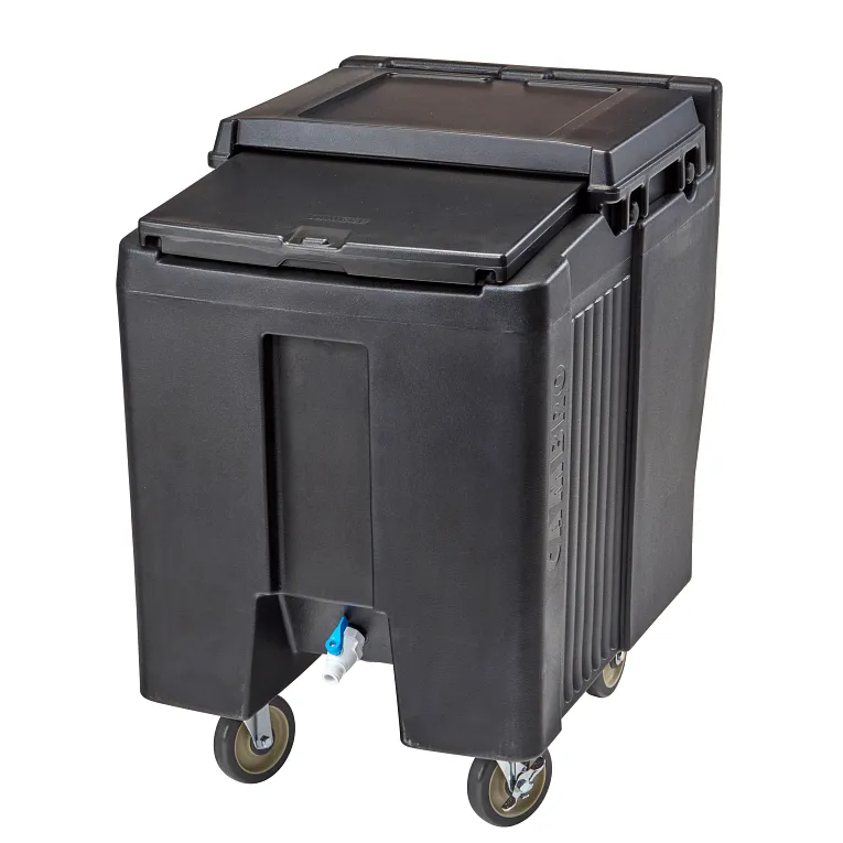SlidingLid™ Tall Ice Caddy, mobile, 34-1/2"H, 125 lb. capacity, Black ...