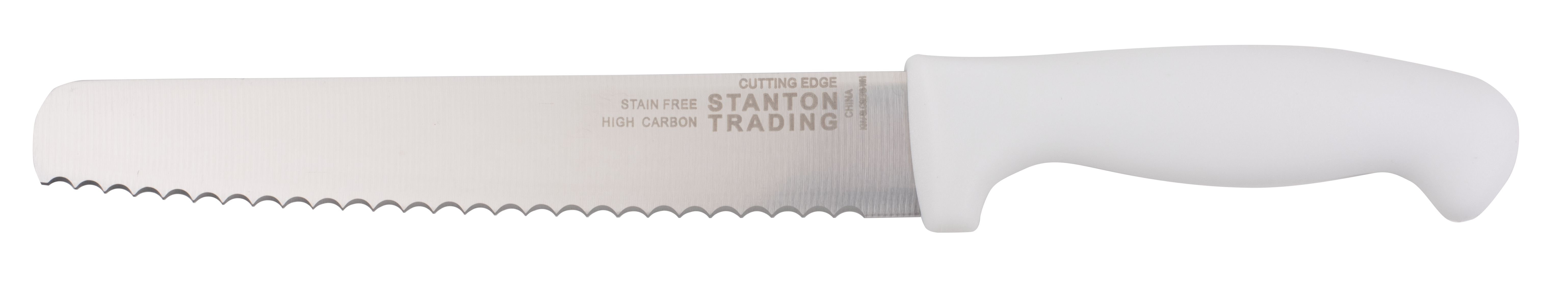 Bread Knife 8", White Polypropylene Handle, Serrated Edge – Sam Tell ...