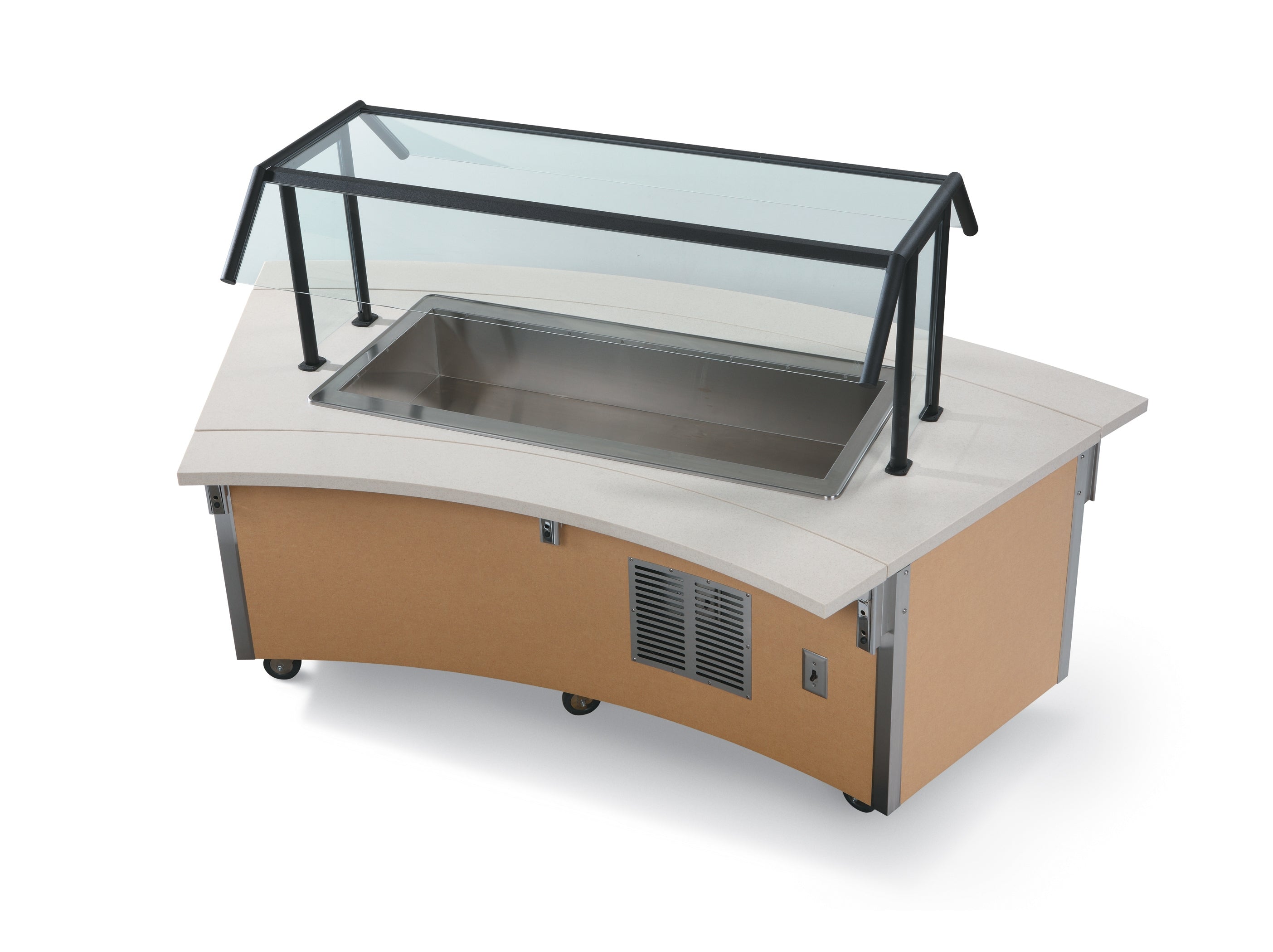 4-Series 62-inch Curved 4 Pan NSF7 Refrigerated Cold Food Station Base ...