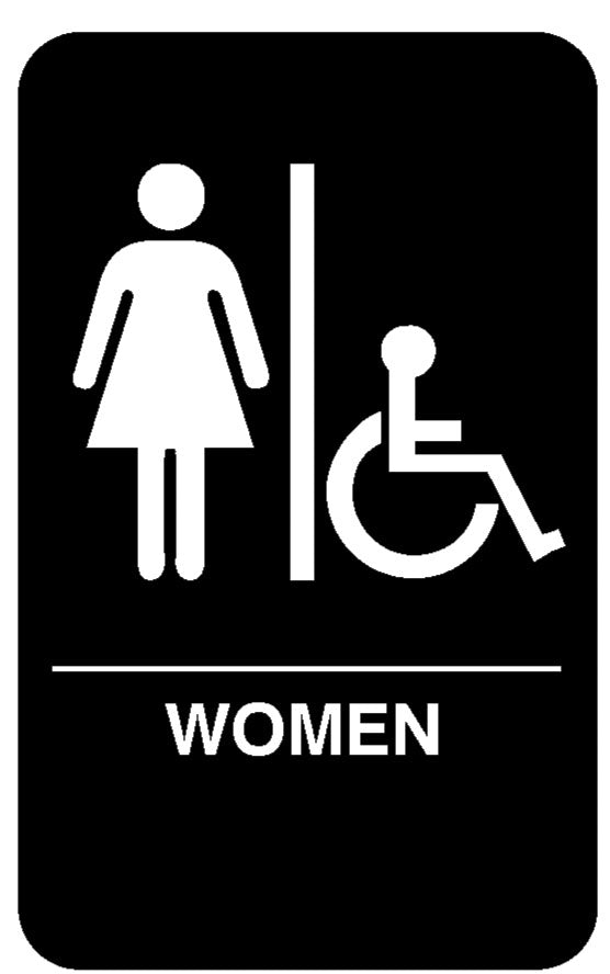 Women’s handicap-accessible-bathroom braille symbol sign – Sam Tell ...
