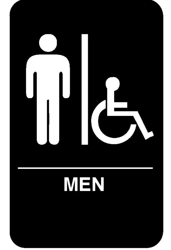 Men’s handicap accessible bathroom braille symbol sign – Sam Tell Shop Site