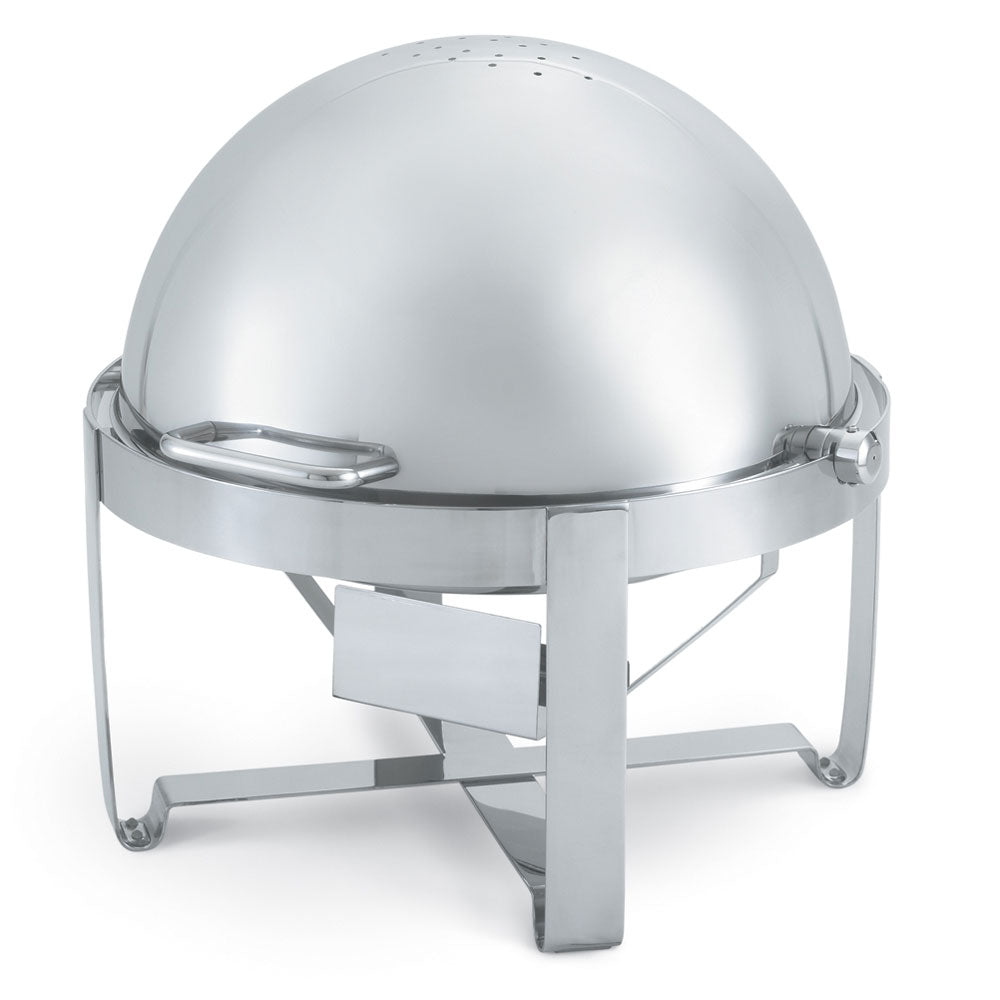 Avenger™ economy round rolltop chafer in mirror finish with 6-quart fo ...